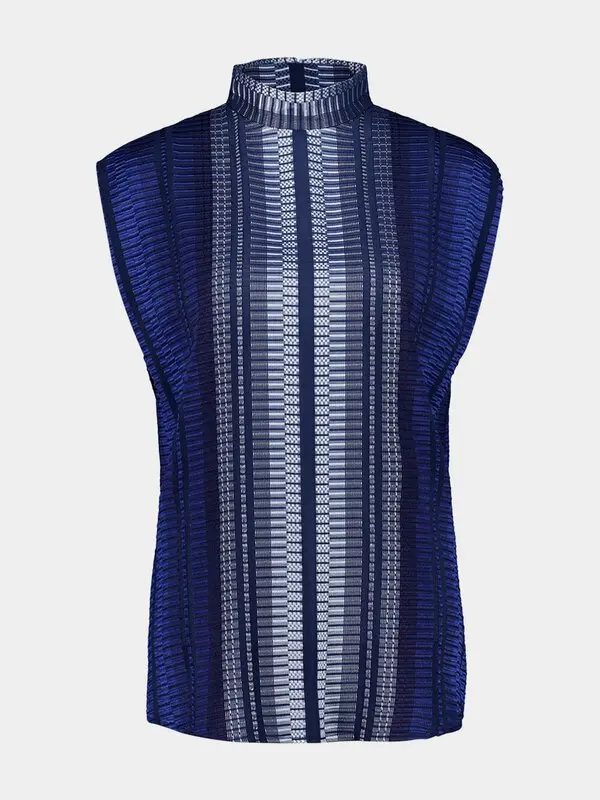 Zeus+dione Kymo Backless Jacquard Silk Top - Blue