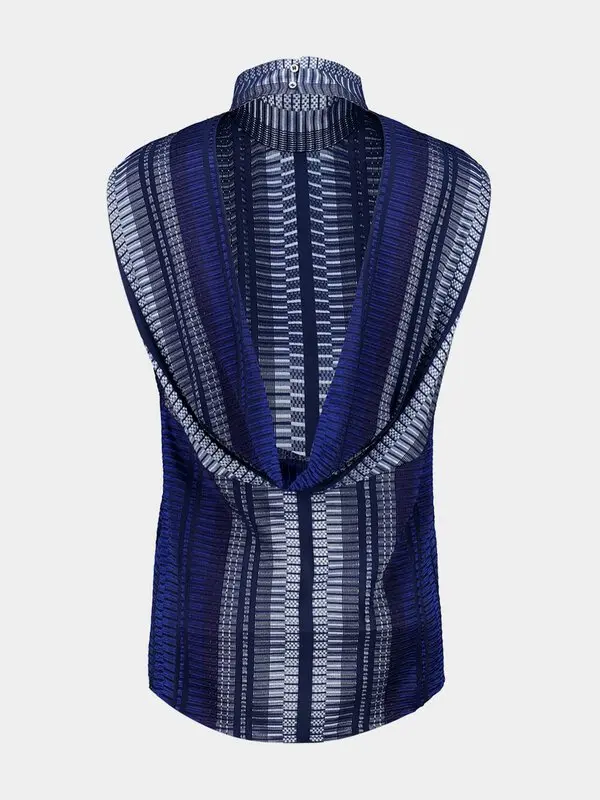 Zeus+dione Kymo Backless Jacquard Silk Top - Blue