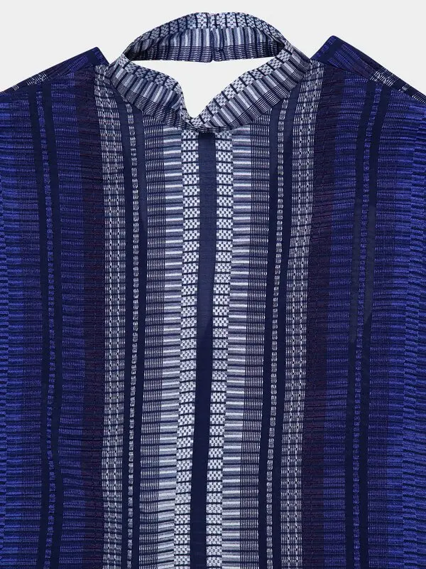 Zeus+dione Kymo Backless Jacquard Silk Top - Blue