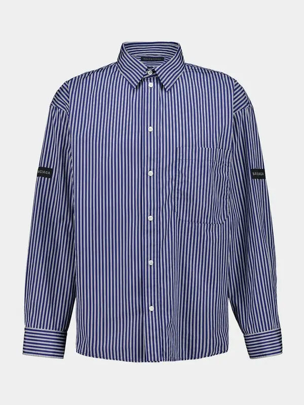 Balenciaga Striped Oversized Cotton Shirt
