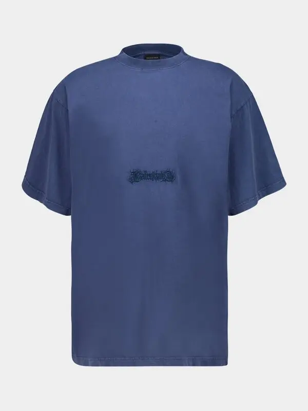 Balenciaga Twisted Cotton T-shirt - Blue
