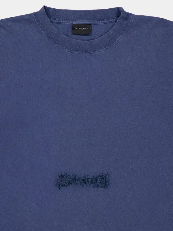 Balenciaga Twisted Cotton T-shirt - Blue