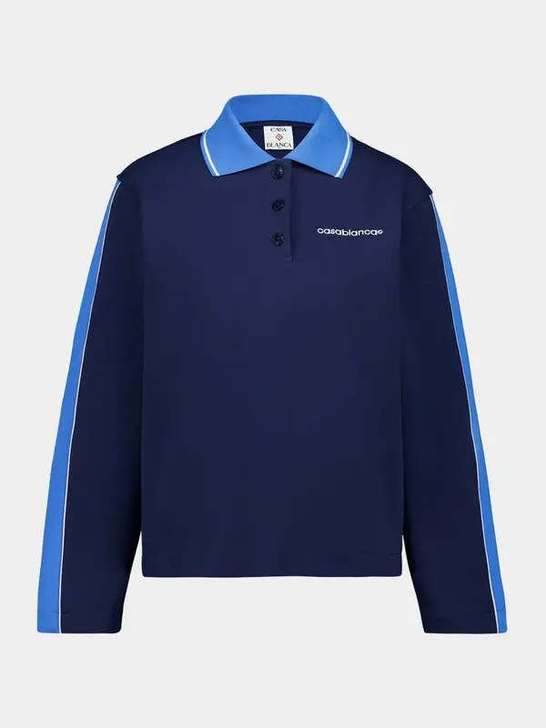 Casablanca Punto Polo Collared Sweatshirt - Blue