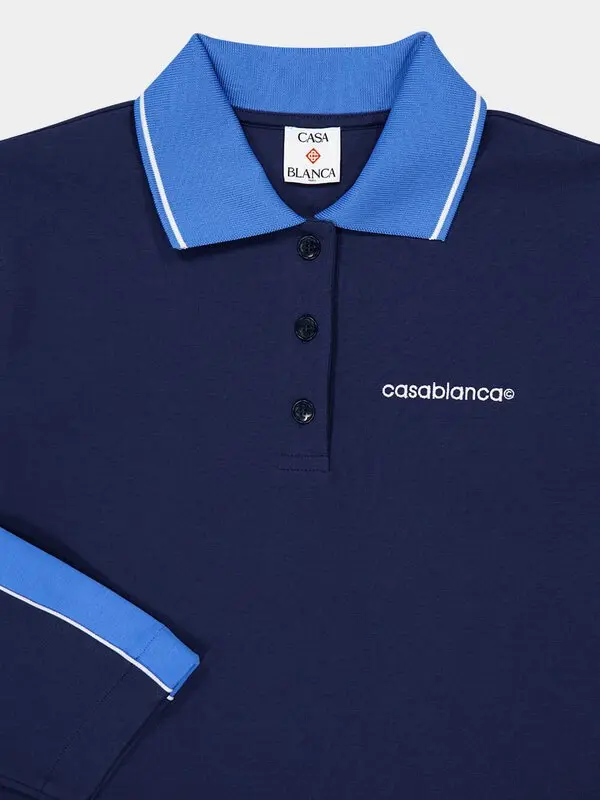 Casablanca Punto Polo Collared Sweatshirt - Blue