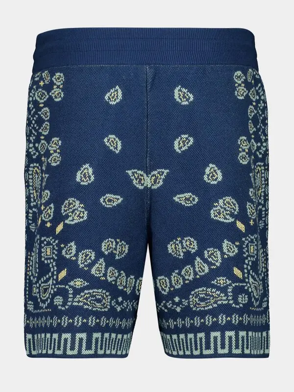 Alanui Cotton Piquet Bandana Bermuda Shorts - Blue
