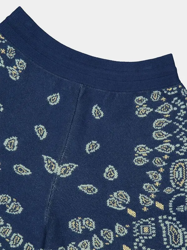 Alanui Cotton Piquet Bandana Bermuda Shorts - Blue