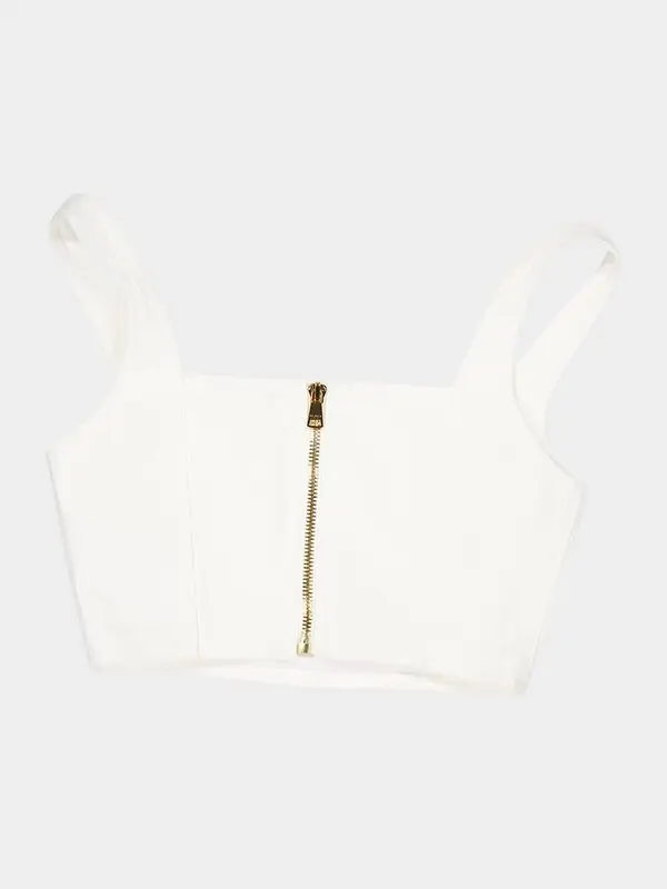 Balmain Strappy Bralette Top With Gold Buttons