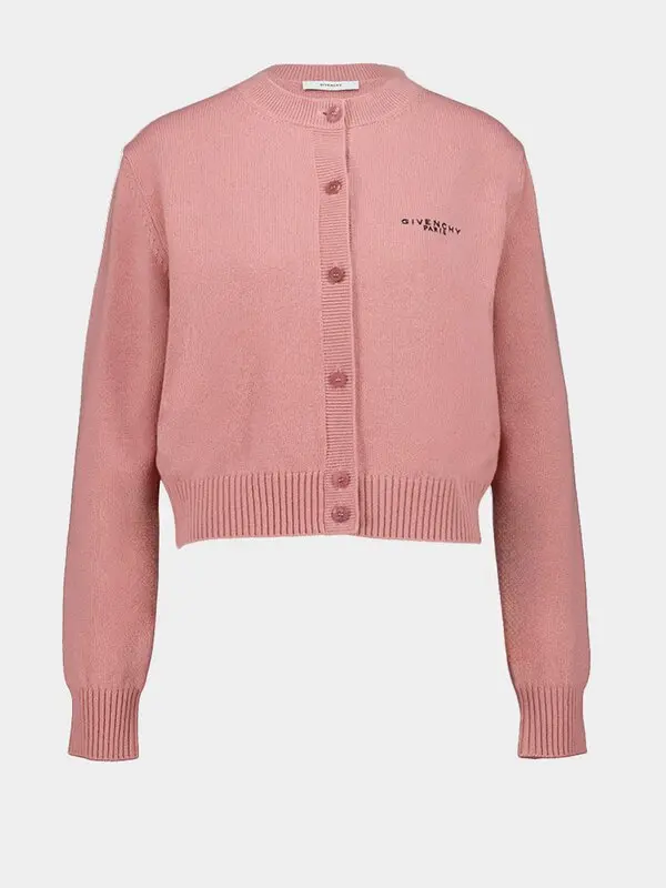 Givenchy Light Wool And Cashmere Cropped Cardigan - Pink