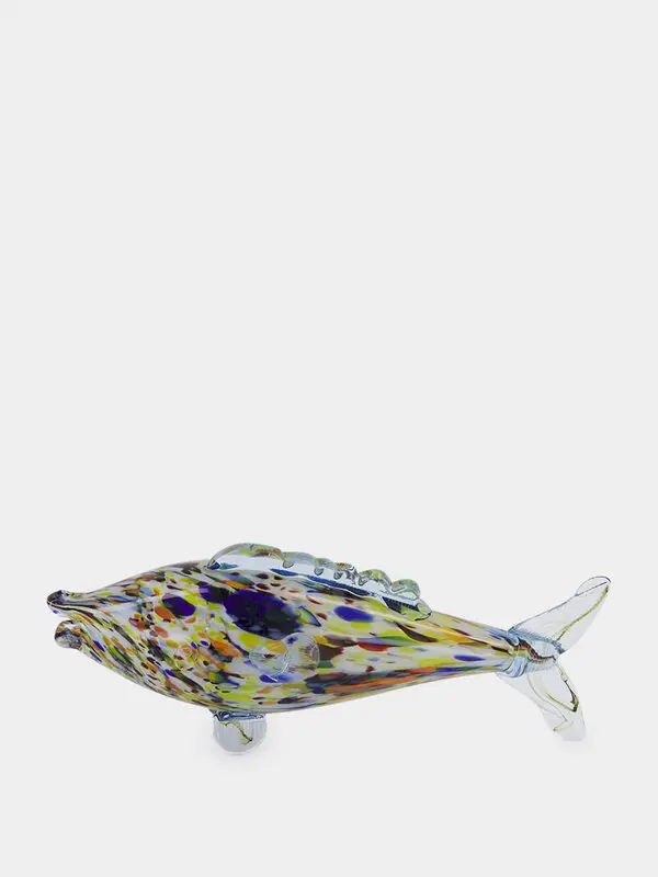 All Origine Glass Fish Sculpture - Multicolour