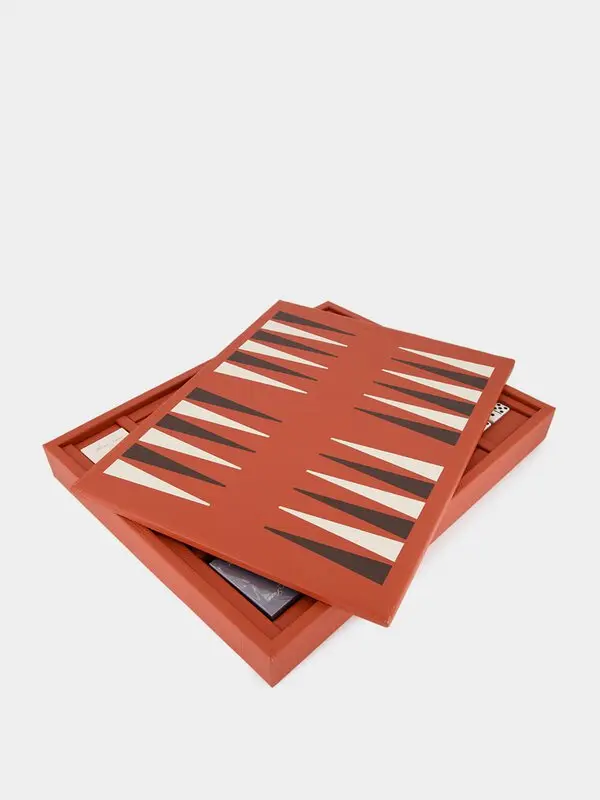 Hector Saxe Paris Brick Leather Multi-game Box - Orange