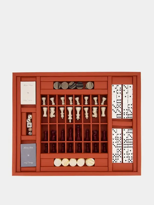 Hector Saxe Paris Brick Leather Multi-game Box
