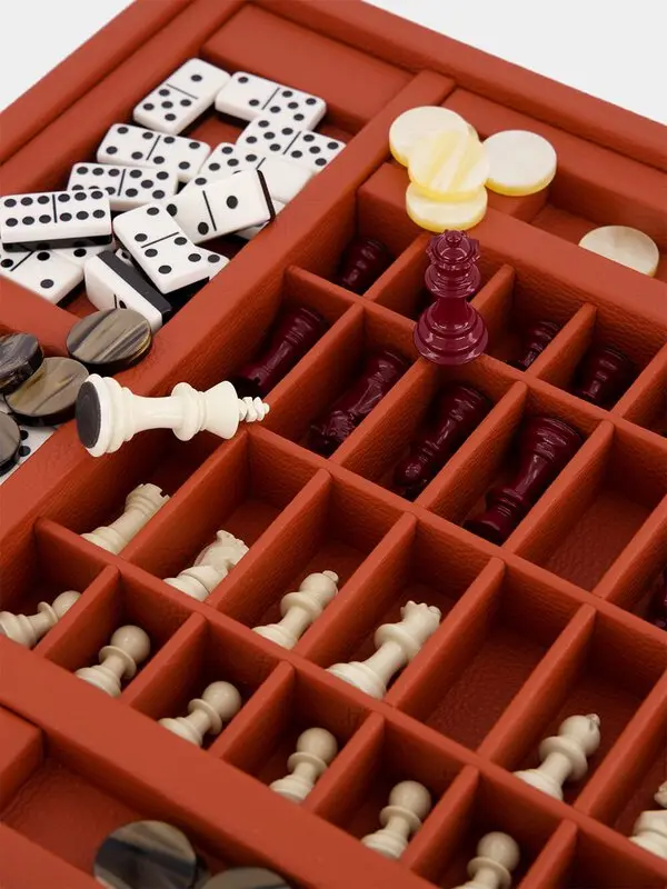 Hector Saxe Paris Brick Leather Multi-game Box