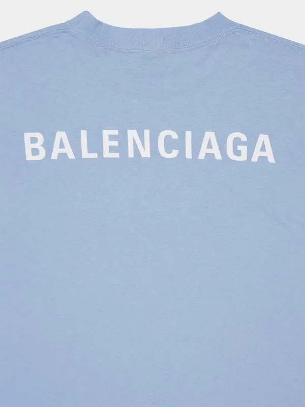 Balenciaga Back T-shirt Medium Fit - Blue