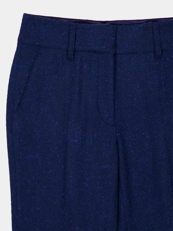 Gabriela Hearst Speckled Cashmere Flare Pants - Blue
