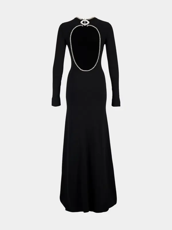 Rabanne Jeweled Backless Knit Gown