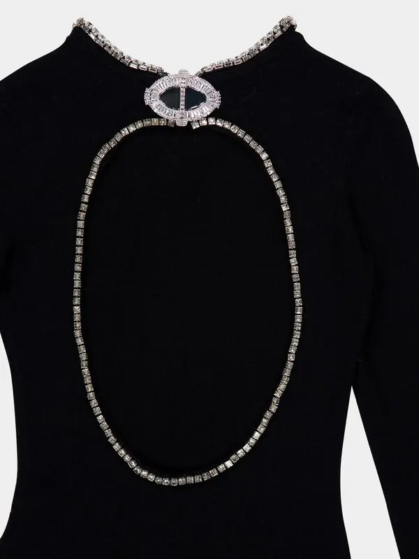 Rabanne Jeweled Backless Knit Gown
