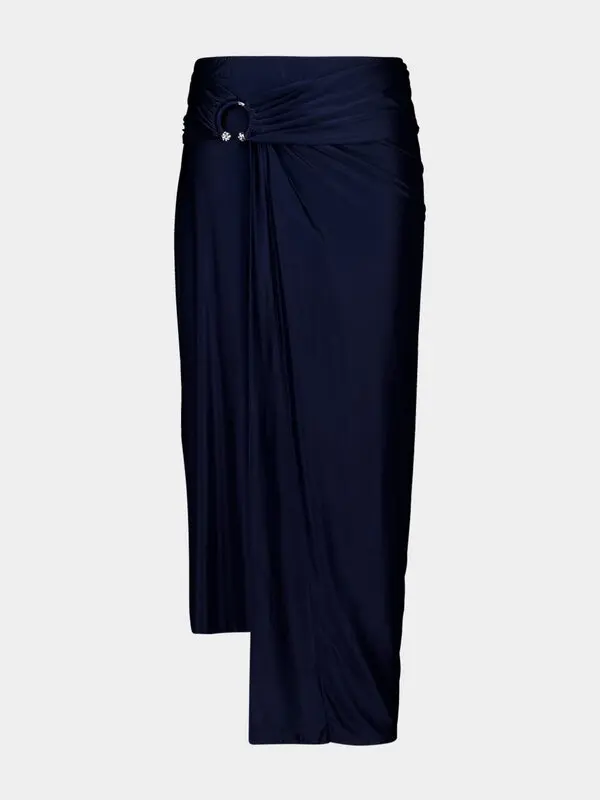 Rabanne Piercing Detail Midi Skirt - Blue