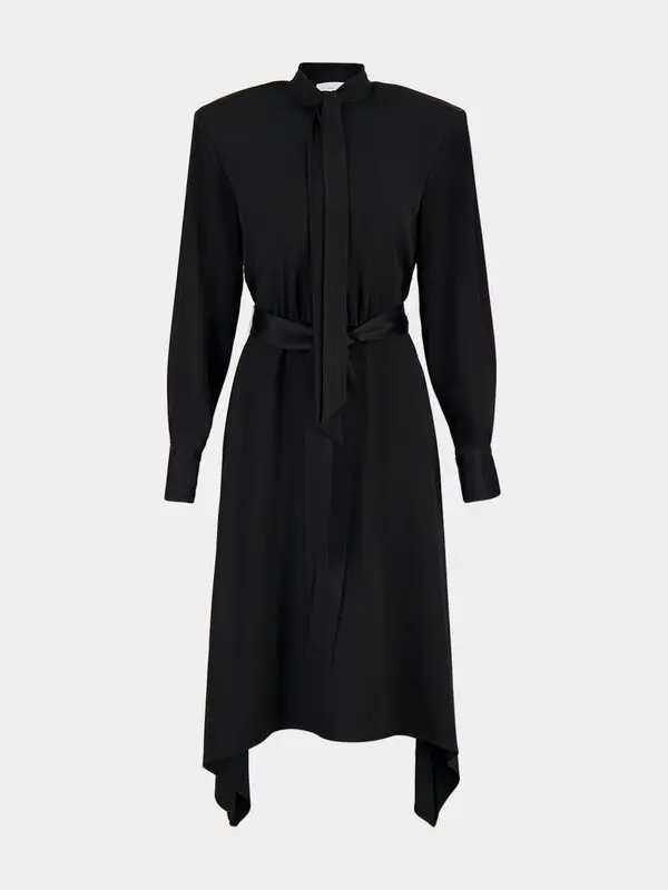 Stella McCartney Tie-neck Midi Dress - Black