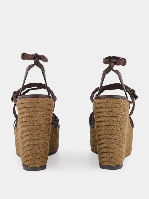 JIMMY CHOO Nyra 100 Wedge Sandals - Brown