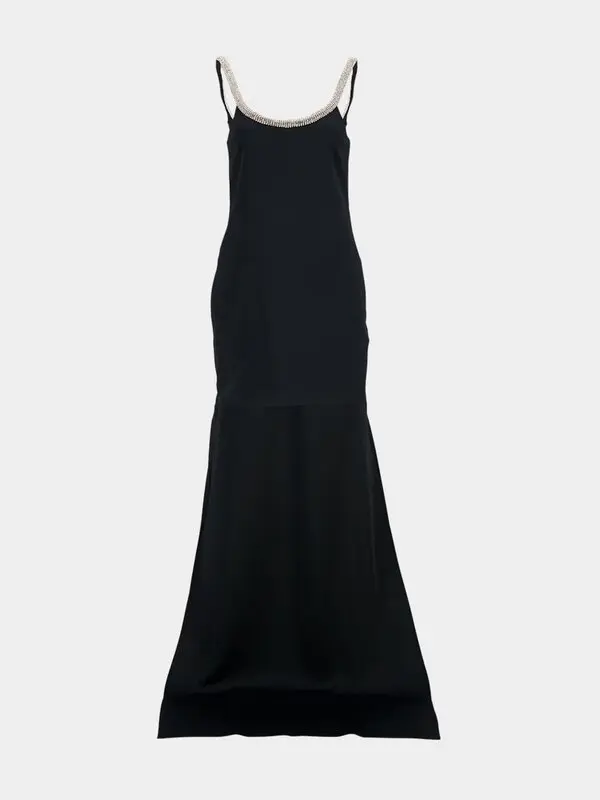 TOM FORD Crystal Embroidered Asymmetric Cocktail Dress