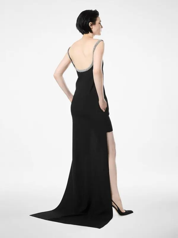 TOM FORD Crystal Embroidered Asymmetric Cocktail Dress