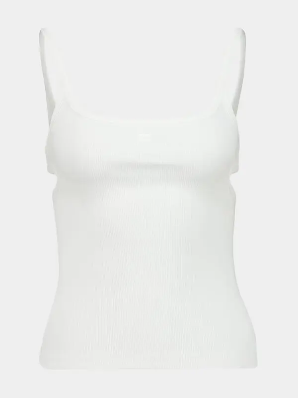COURREGES Heritage 90s Rib Cotton Tank Top - White