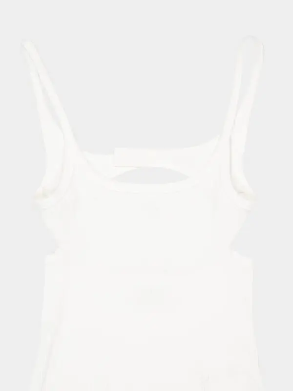 COURREGES Heritage 90s Rib Cotton Tank Top - White
