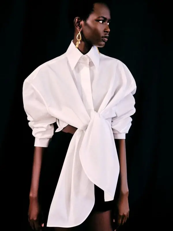 Givenchy Asymmetric Cotton Poplin Shirt - White