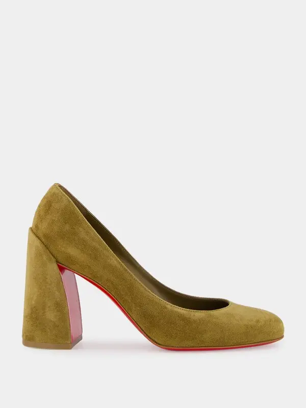 CHRISTIAN LOUBOUTIN Miss Sab 85 Suede Pumps - Brown