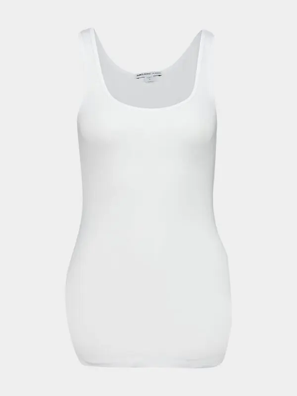 JAMES PERSE Long Cotton Tank Top - White