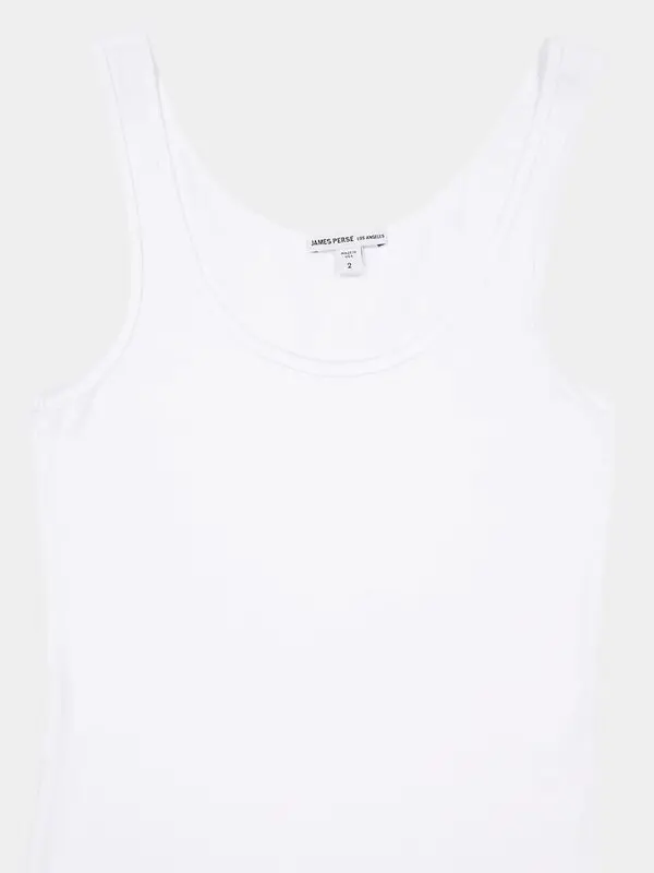 JAMES PERSE Long Cotton Tank Top - White