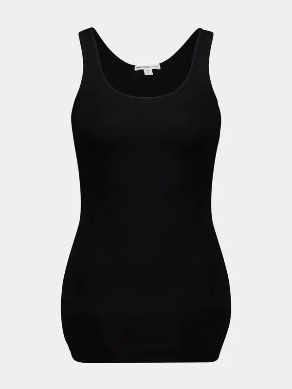 JAMES PERSE Long Cotton Tank Top - Black