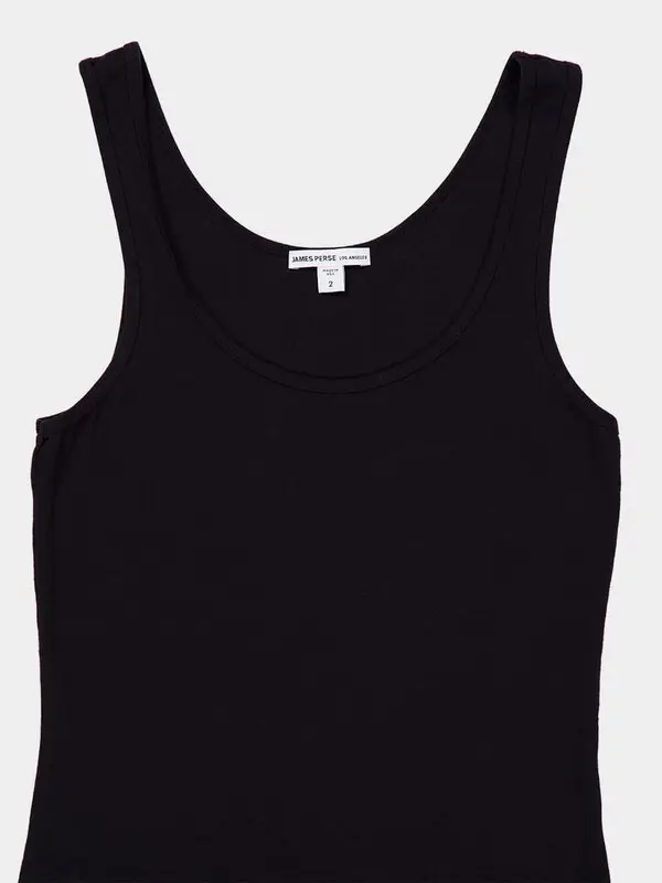 JAMES PERSE Long Cotton Tank Top - Black