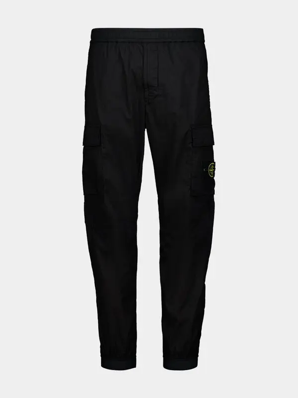 Stone Island Stretch Cotton Cargo Trousers - Black