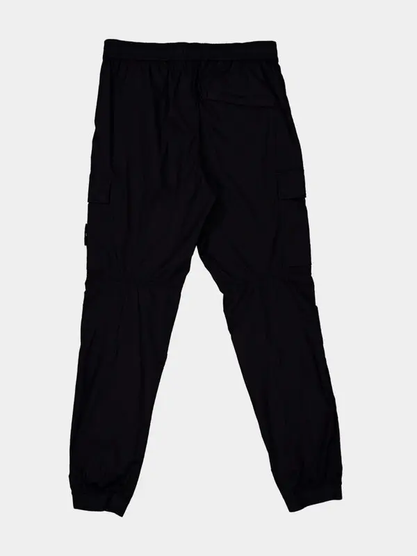 Stone Island Stretch Cotton Cargo Trousers - Black