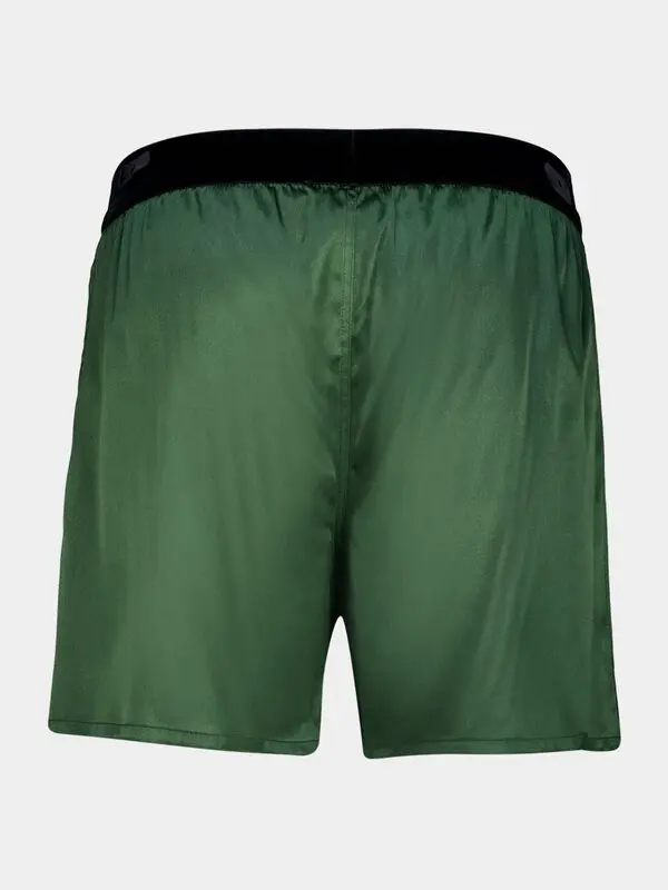 TOM FORD Stretch Silk Satin Pj Shorts - Green