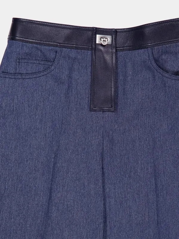 FERRAGAMO High-waisted Wide-leg Denim Trousers - Blue