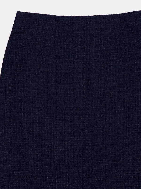 Roland Mouret Bouclé Column Midi Skirt - Blue