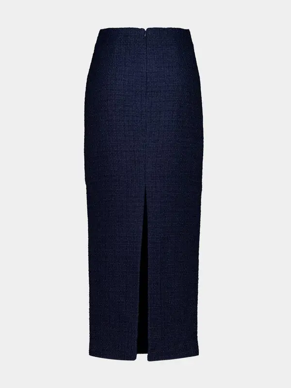 Roland Mouret Bouclé Column Midi Skirt - Blue