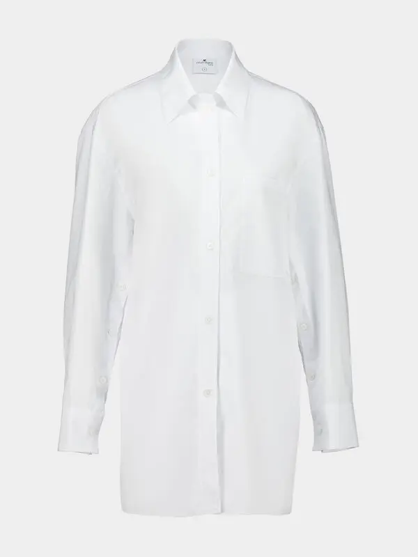 COURREGES Cotton Mini Shirt Dress - White