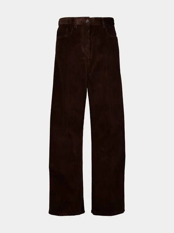 Miu Miu Corduroy Wide-leg Pants - Brown