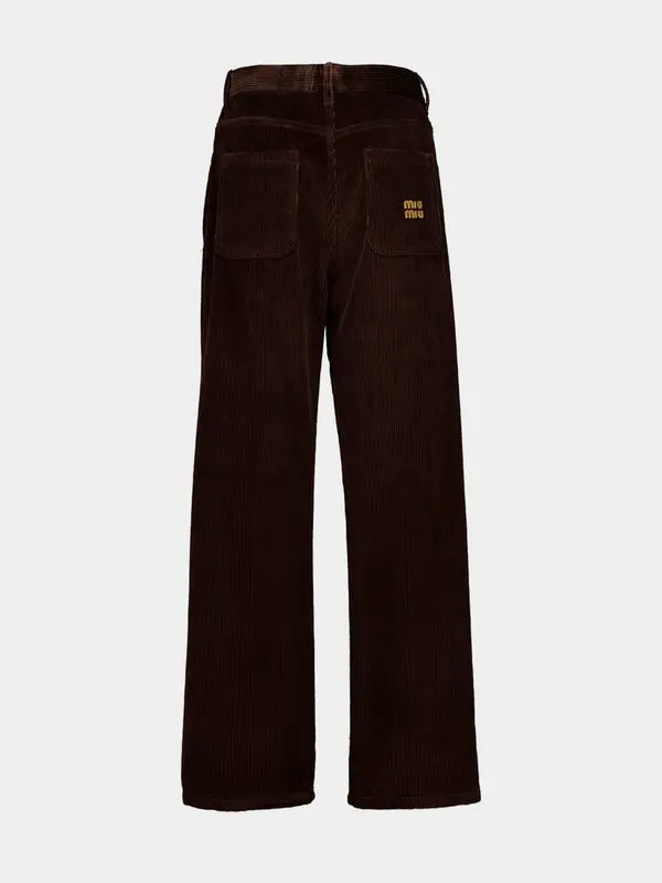 Miu Miu Corduroy Wide-leg Pants - Brown