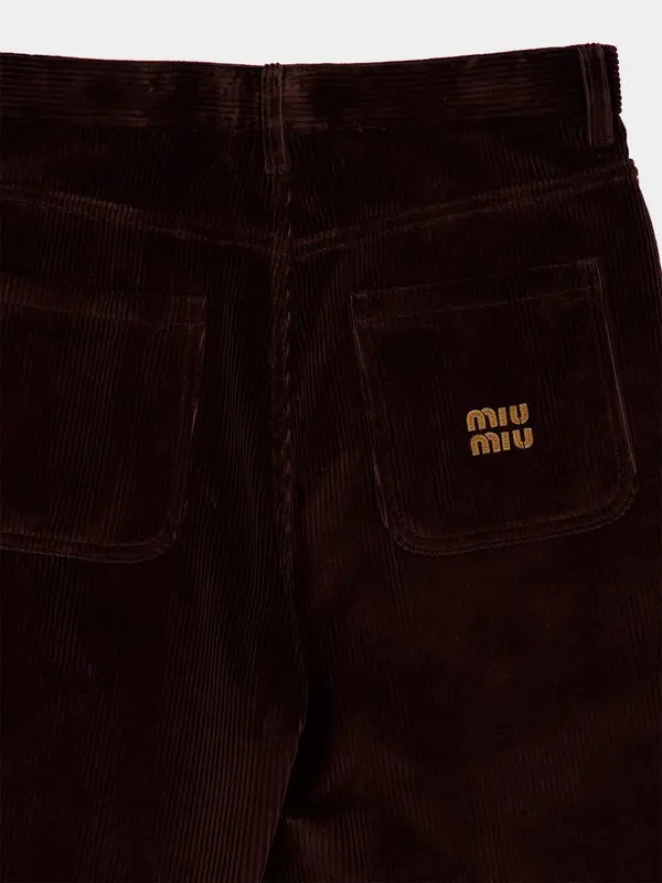 Miu Miu Corduroy Wide-leg Pants - Brown