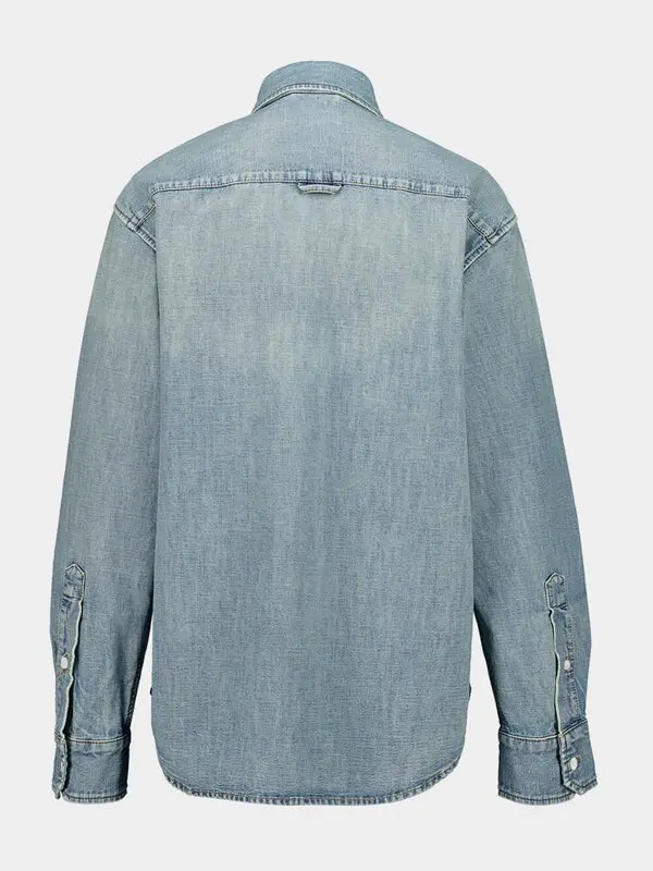 Miu Miu Oversized Chambray Shirt - Blue