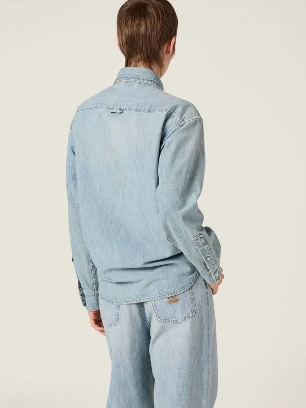 Miu Miu Oversized Chambray Shirt - Blue