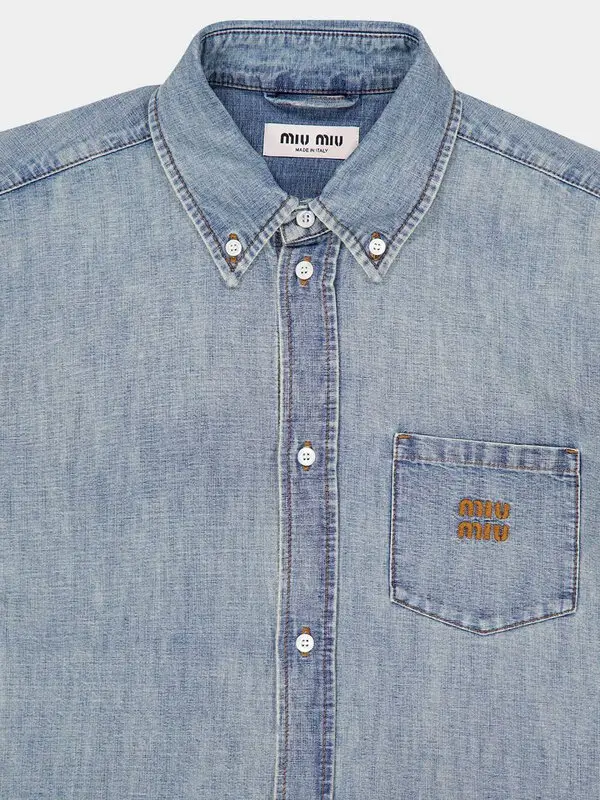 Miu Miu Oversized Chambray Shirt - Blue