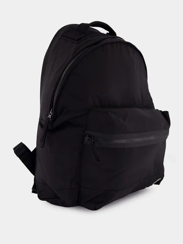 Stone Island Coated Nylon Backpack With Logo Patch - Black