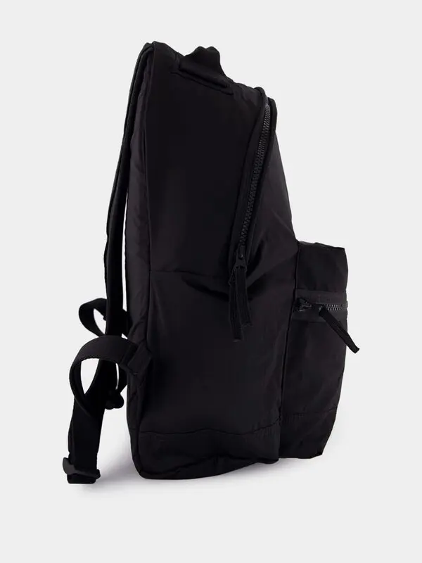 Stone Island Coated Nylon Backpack With Logo Patch - Black