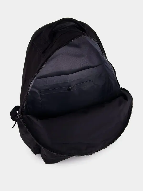 Stone Island Coated Nylon Backpack With Logo Patch - Black