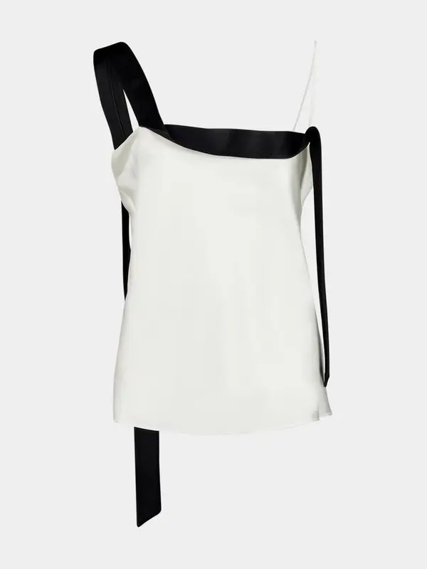 TOM FORD Silk Camisole With Tuxedo Band - White